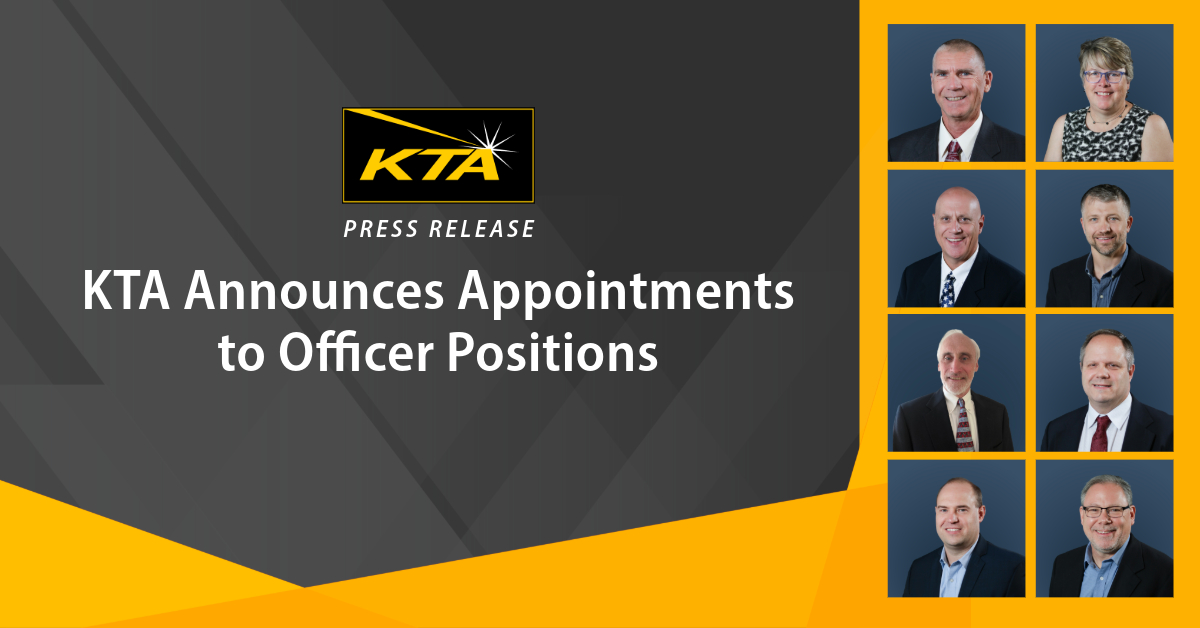 KTA-Tator, Inc. Announces Appointments to Officer Positions - KTA-Tator