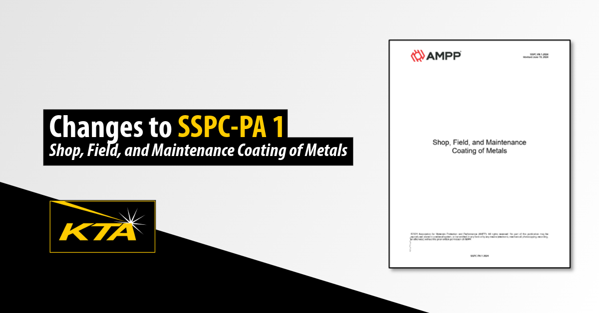 Changes to SSPC Paint Application Standard No. 1 (PA 1)
